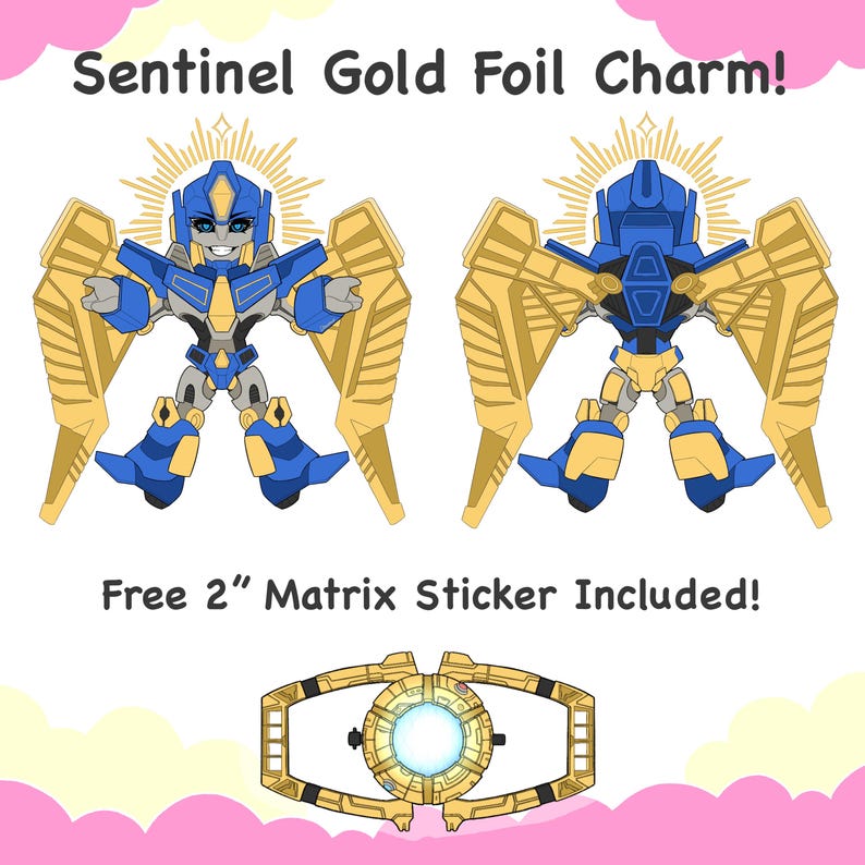Transformers One 3” Sentinel Prime Gold Foil Chunky Epoxy Keychain ...