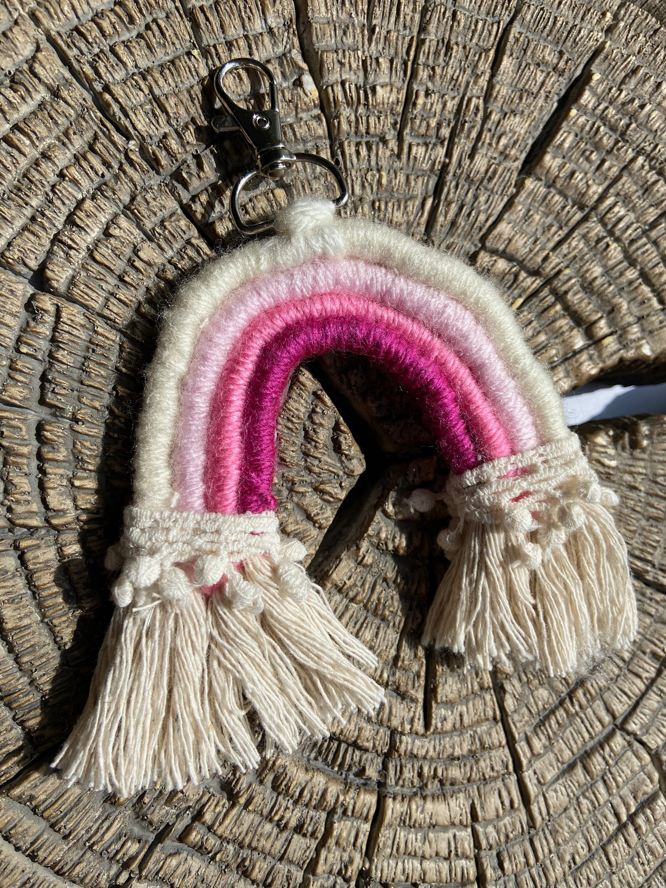 Rainbow Keyring Macrame Rainbow Keychain Macrame Rainbow | Etsy