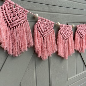 Macrame Boho Bunting Wooden Bead Banner boho Birthday Baby Shower ...