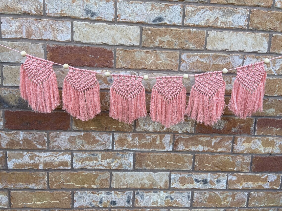 Macrame Boho Bunting Wooden Bead Banner boho Birthday Baby - Etsy