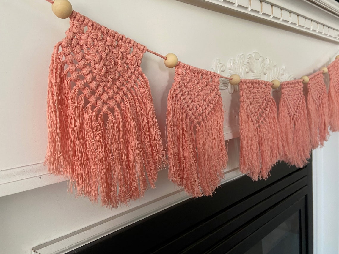Macrame Boho Bunting Wooden Bead Banner boho Birthday Baby - Etsy