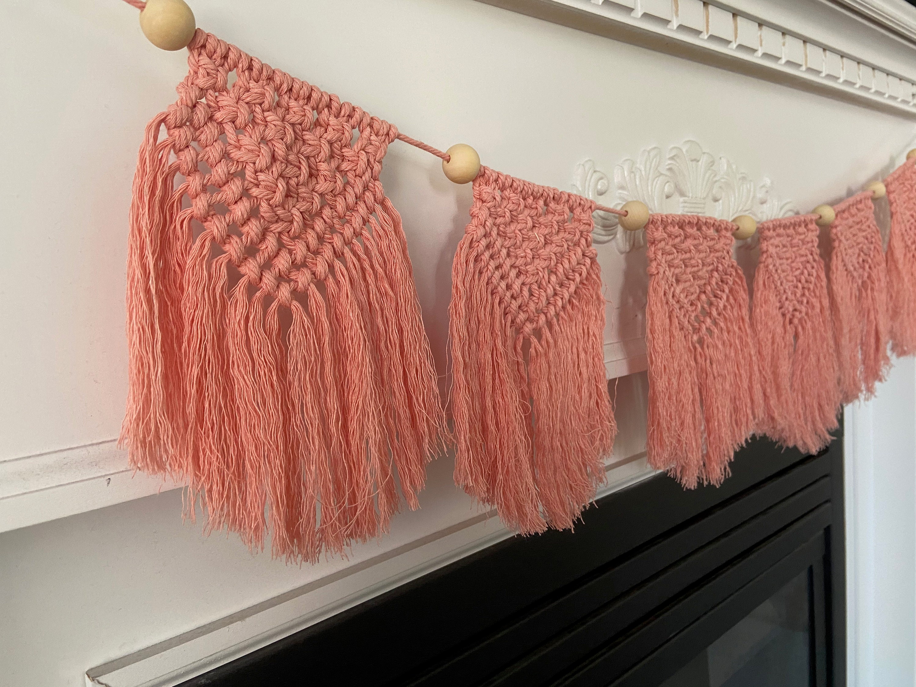 Macrame Boho Bunting Wooden Bead Banner boho Birthday Baby Shower ...