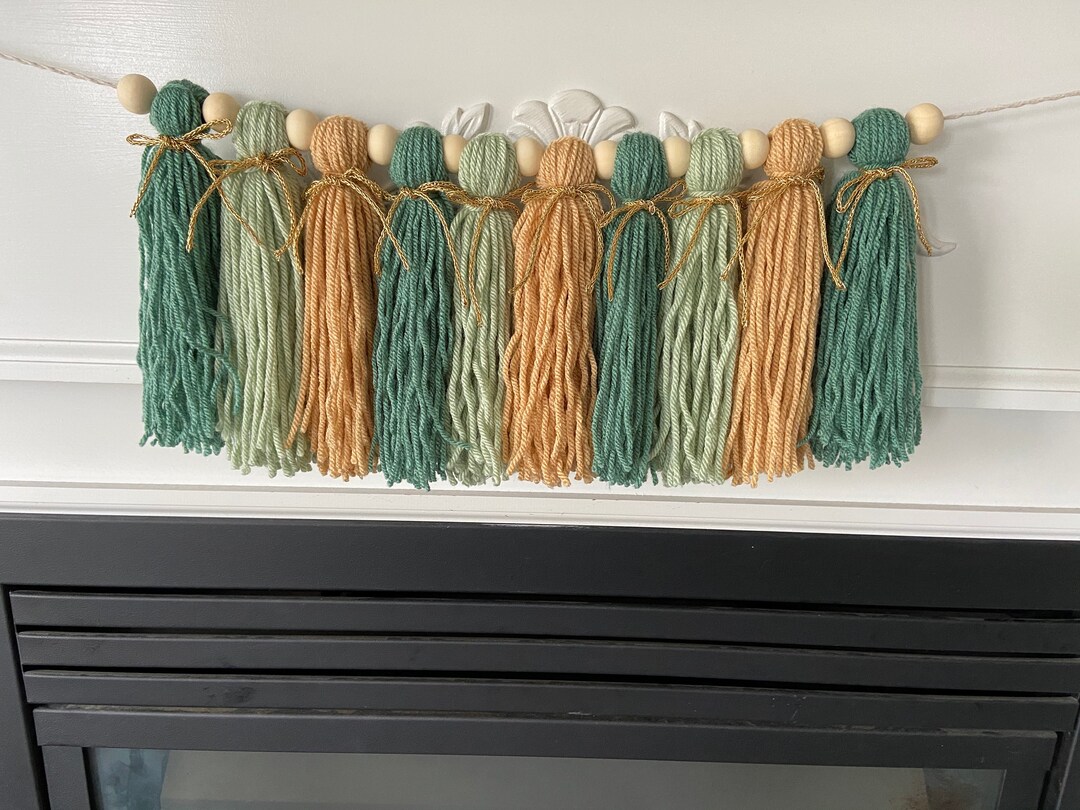 Boho Rainbow High Chair Tassel Birthday Garland, Over the Crib Décor ...
