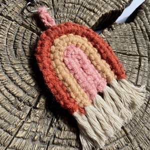 Boho Rainbow Keyring, Macrame Rainbow Keychain, Macrame Rainbow Keyring ...