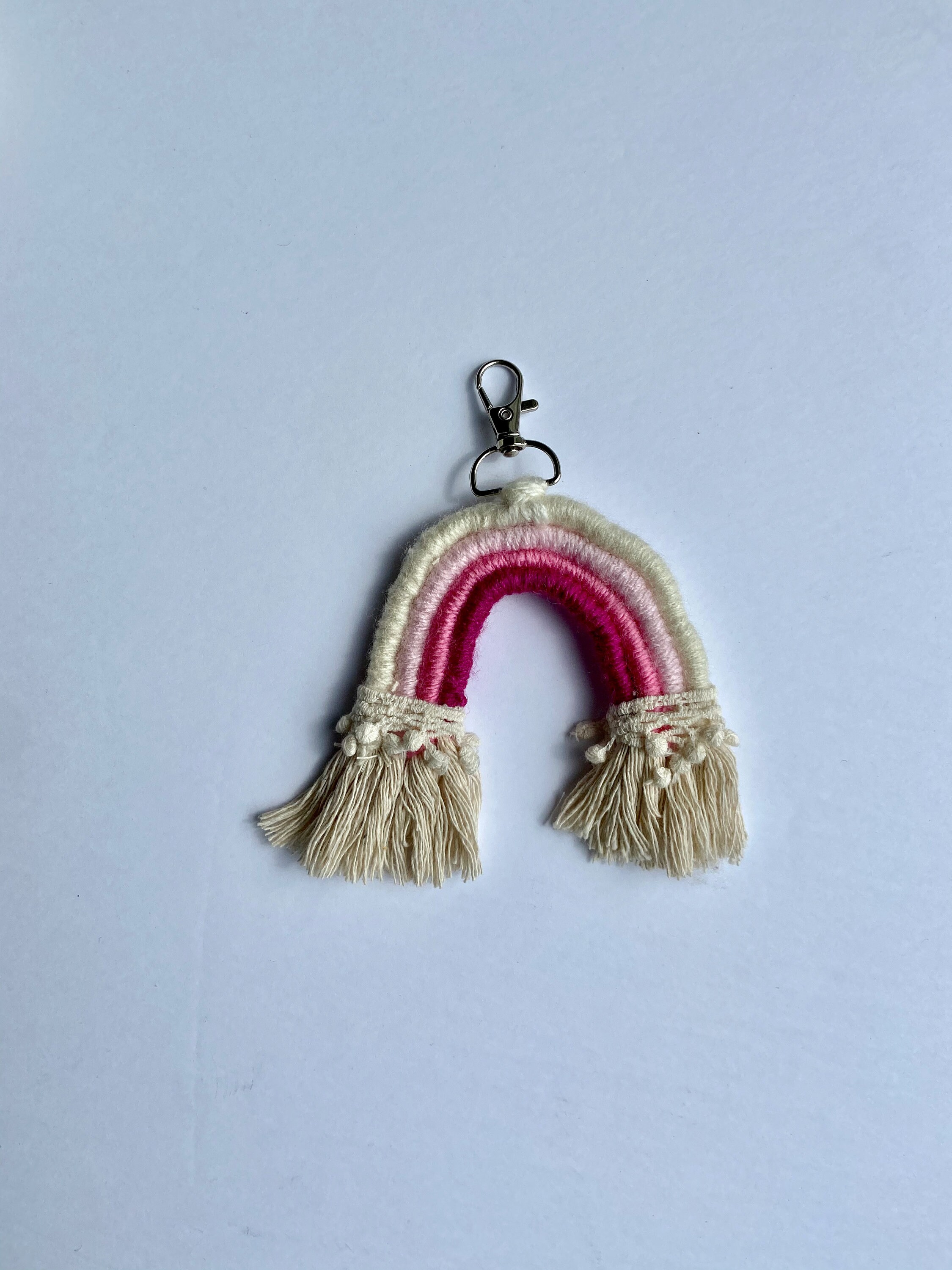 Rainbow Keyring Macrame Rainbow Keychain Macrame Rainbow | Etsy