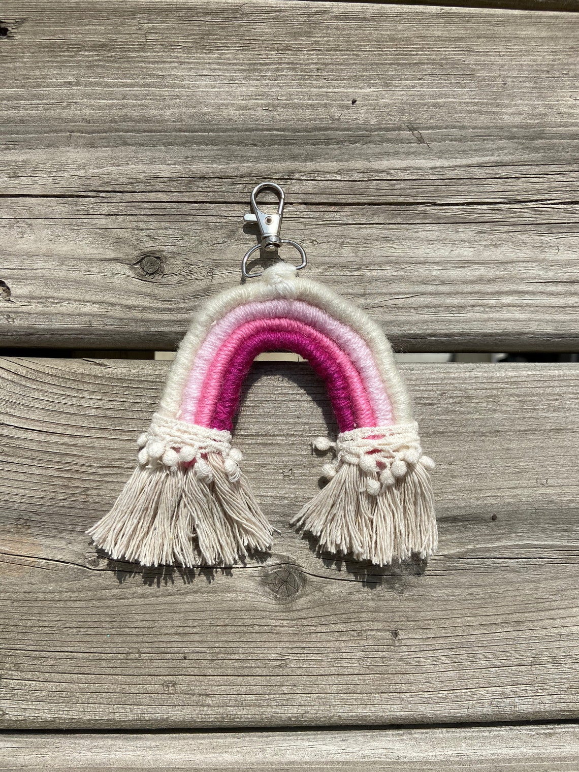 Rainbow Keyring Macrame Rainbow Keychain Macrame Rainbow - Etsy