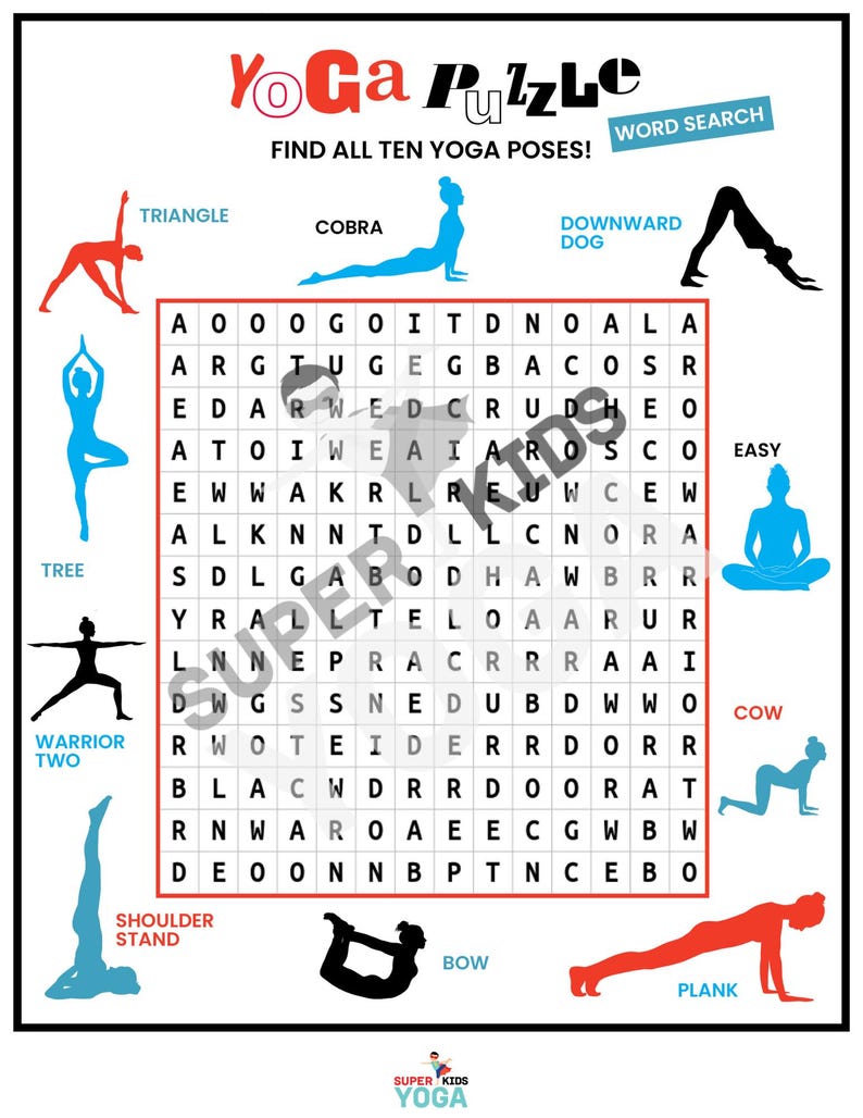 Yoga Puzzle - KIDS YOGA POSES, , Kids Movement Activity, Yoga Poses ...