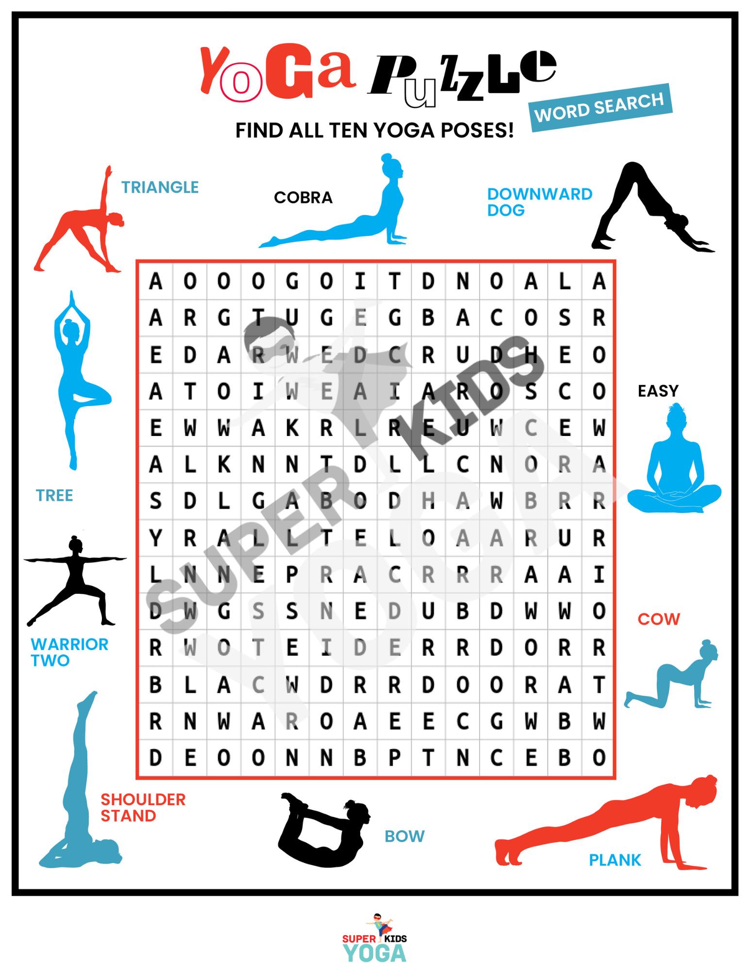 Yoga Puzzle - KIDS YOGA POSES, , Kids Movement Activity, Yoga Poses ...