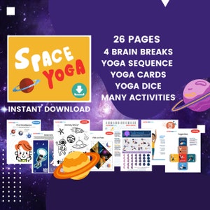 MEGABUNDLE Space Themed KIDS YOGA Bundle Home Studio Classroom ...