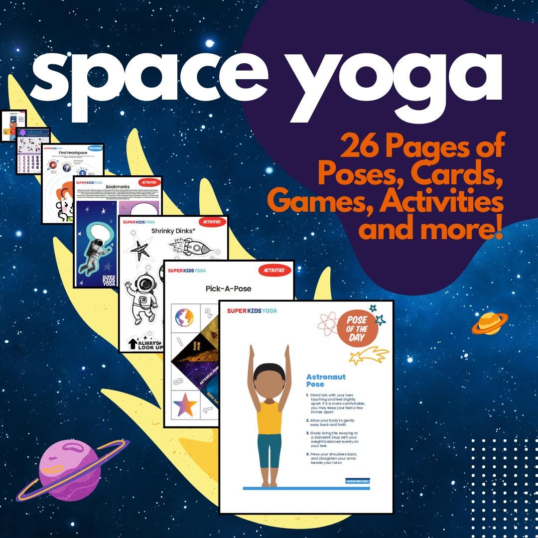 MEGABUNDLE Space Themed KIDS YOGA Bundle Home Studio Classroom ...