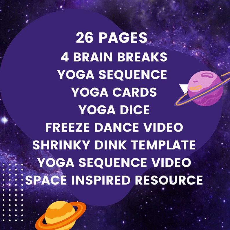 MEGABUNDLE Space Themed KIDS YOGA Bundle Home Studio Classroom ...