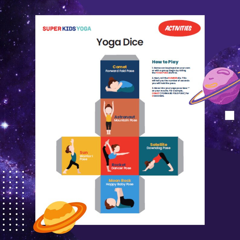 MEGABUNDLE Space Themed KIDS YOGA Bundle Home Studio Classroom ...
