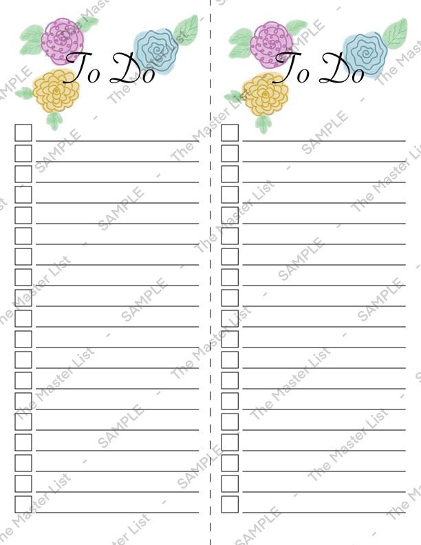 Printable Spring Flowers To Do List | Etsy