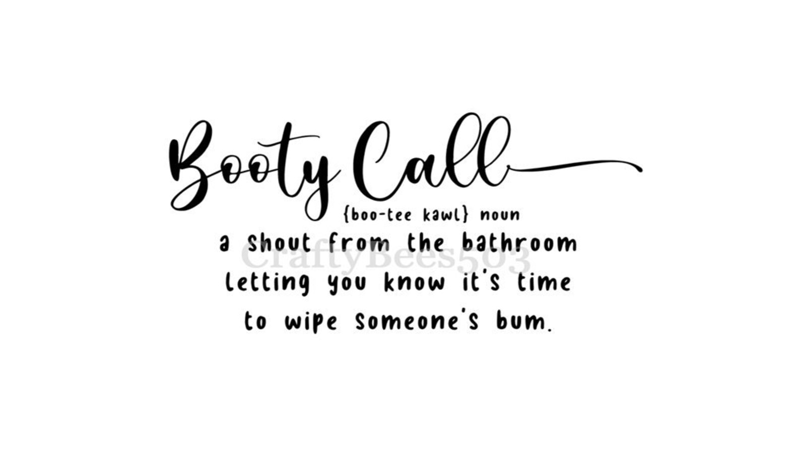 Booty Call Definition Svg Png Files Etsy