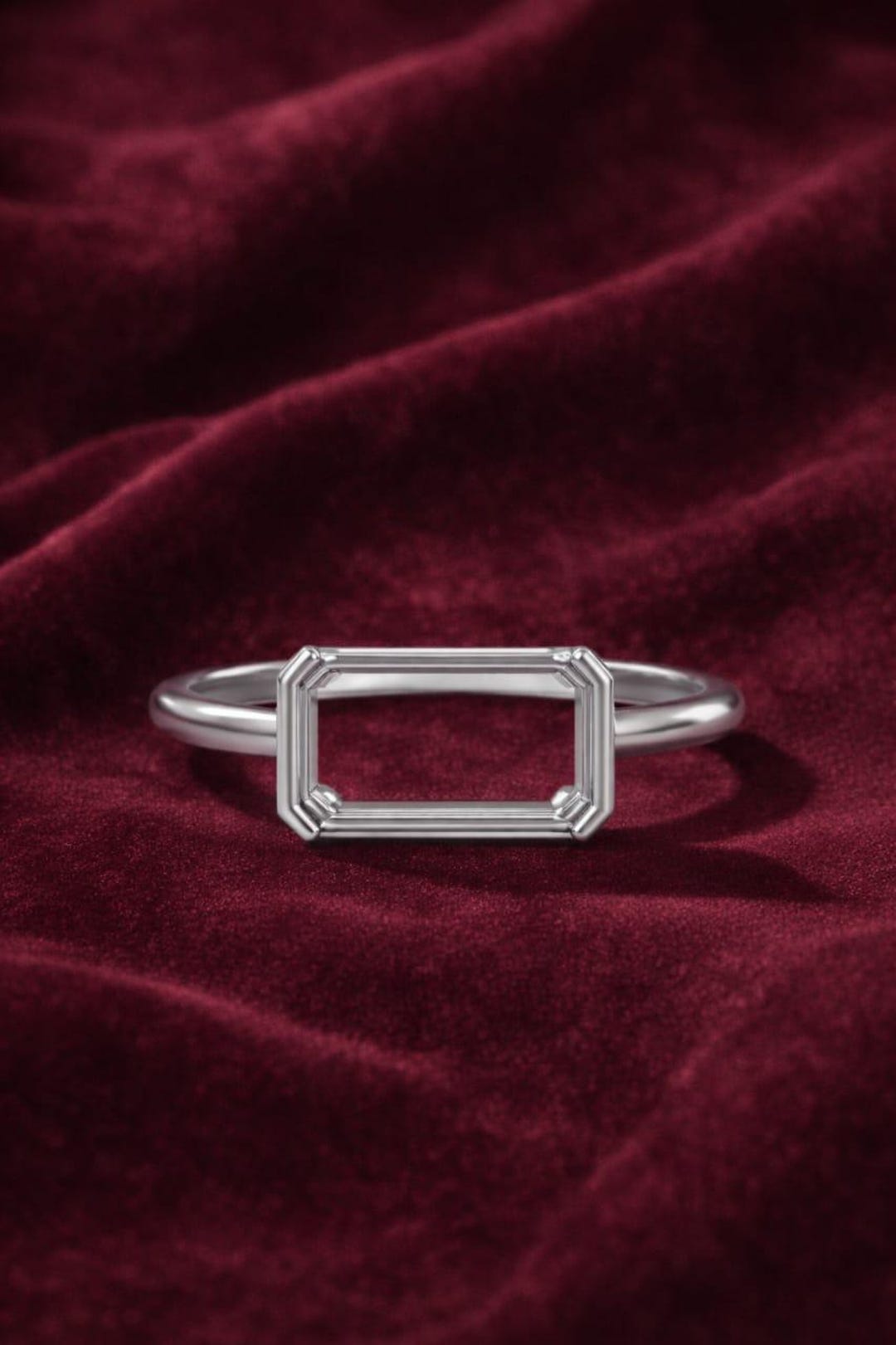 Emerald Cut Sterling Silver Ring Setting | DIY Gemstone Jewelry - Etsy