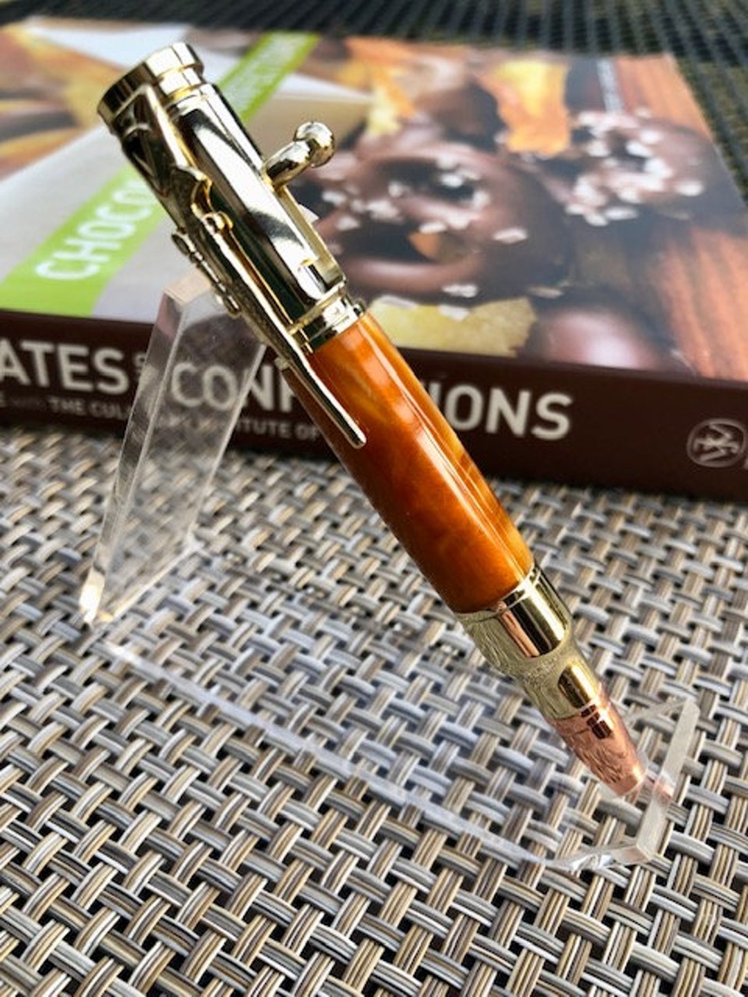 Antique Gold, Acrylic 30 Caliber, Mini Bolt Pen, Father's Day, Pen Gift ...