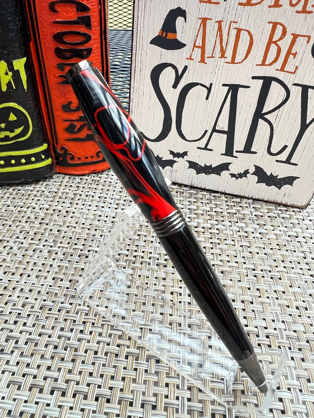 Black Widow, Acrylic, Trim Line, Pen Hand Turned, Gift, Gun Metal ...