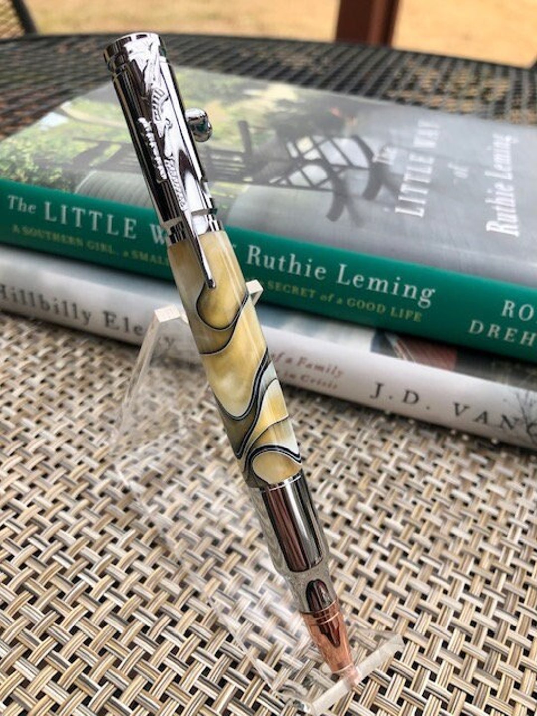 Seashell Swirl, Acrylic, 30 Caliber Bolt Action, Pen, Chrome Finish ...