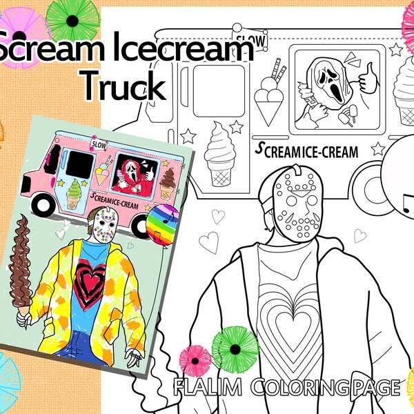 Scream Coloring Page - Etsy