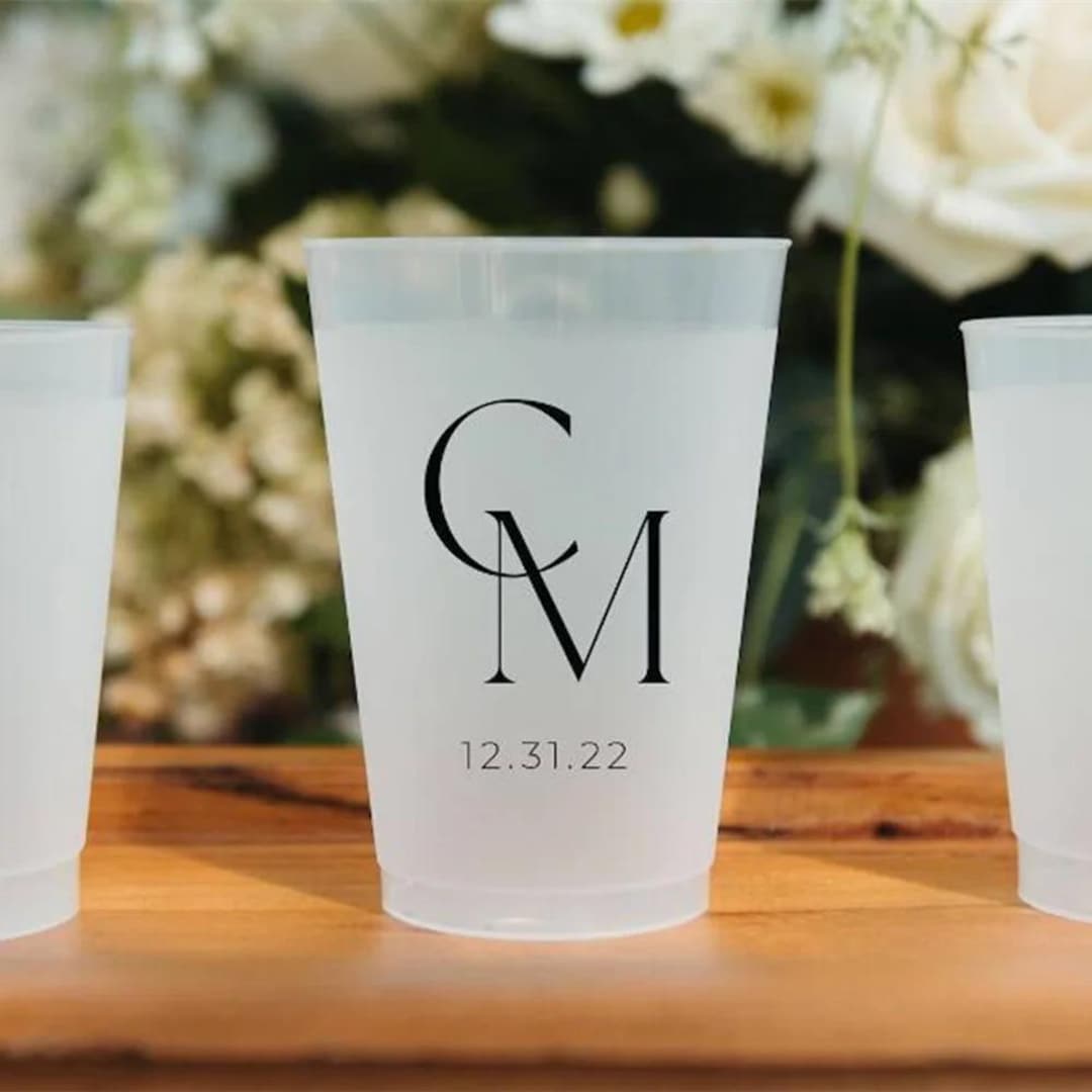 Customized Frosted Shatterproof Flex Cups, Personalized Wedding Cups ...