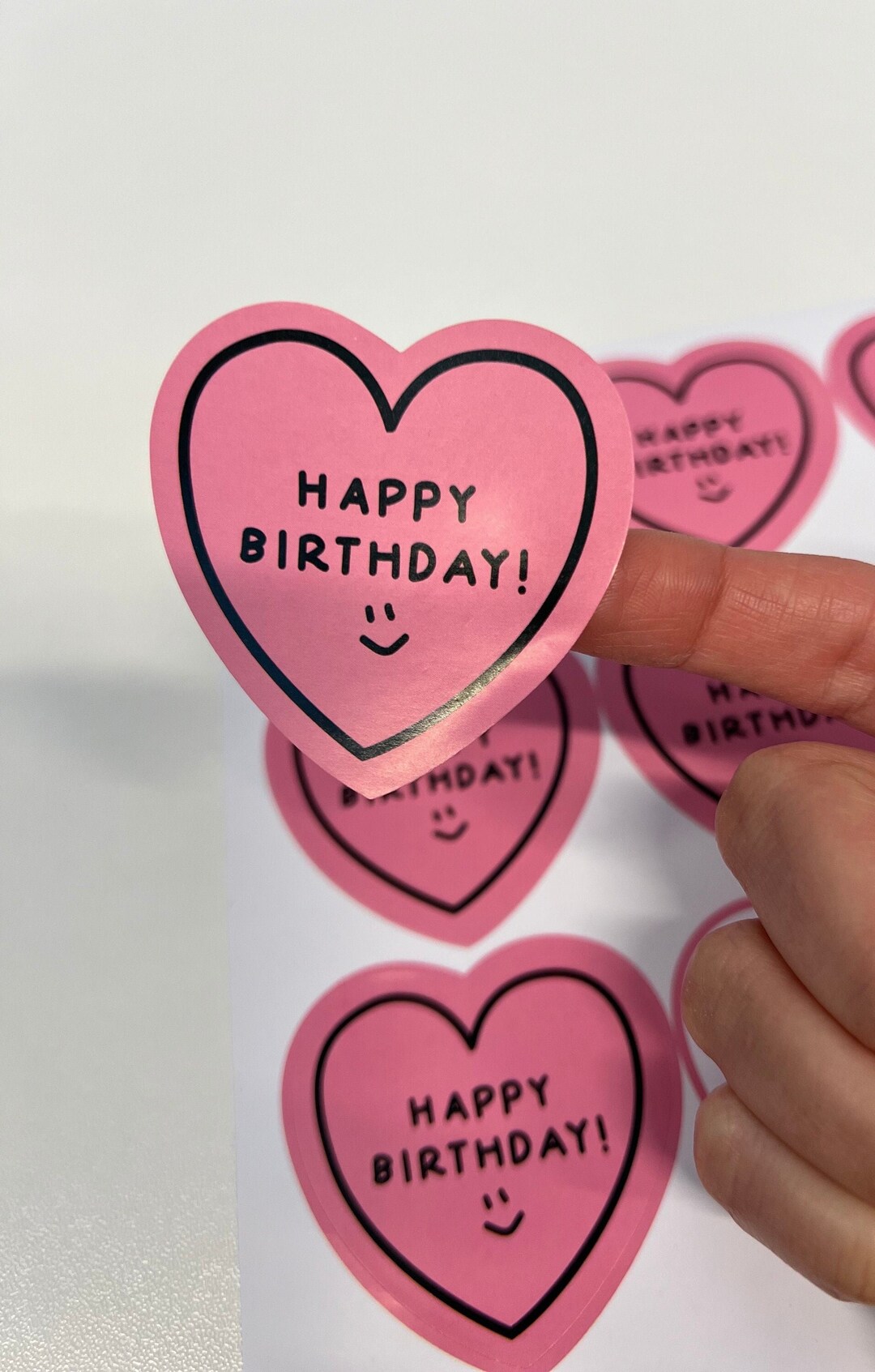 Happy Birthday Pink Sticker/ Party Sticker/ Birthday Labels/ Birthday ...