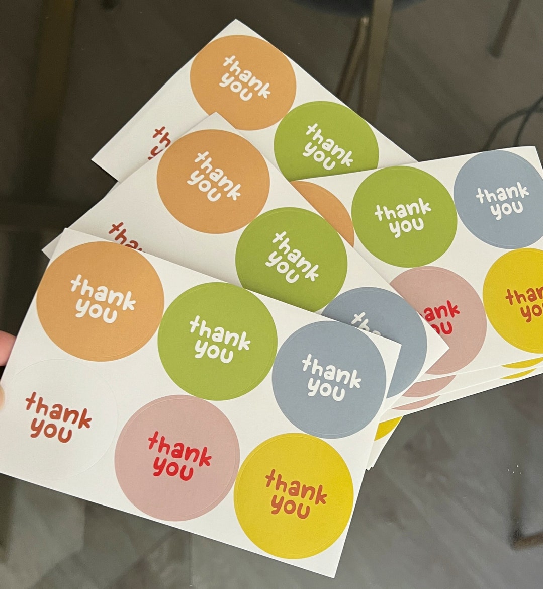 Thank You Sticker, Birthday Party Label, Thank You Card, Party Favours ...