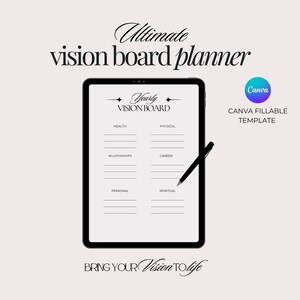 Vision Board Canva Template Printable & Digital Editable Planner 2025 ...