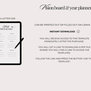 Vision Board Canva Template Printable & Digital Editable Planner 2025 ...