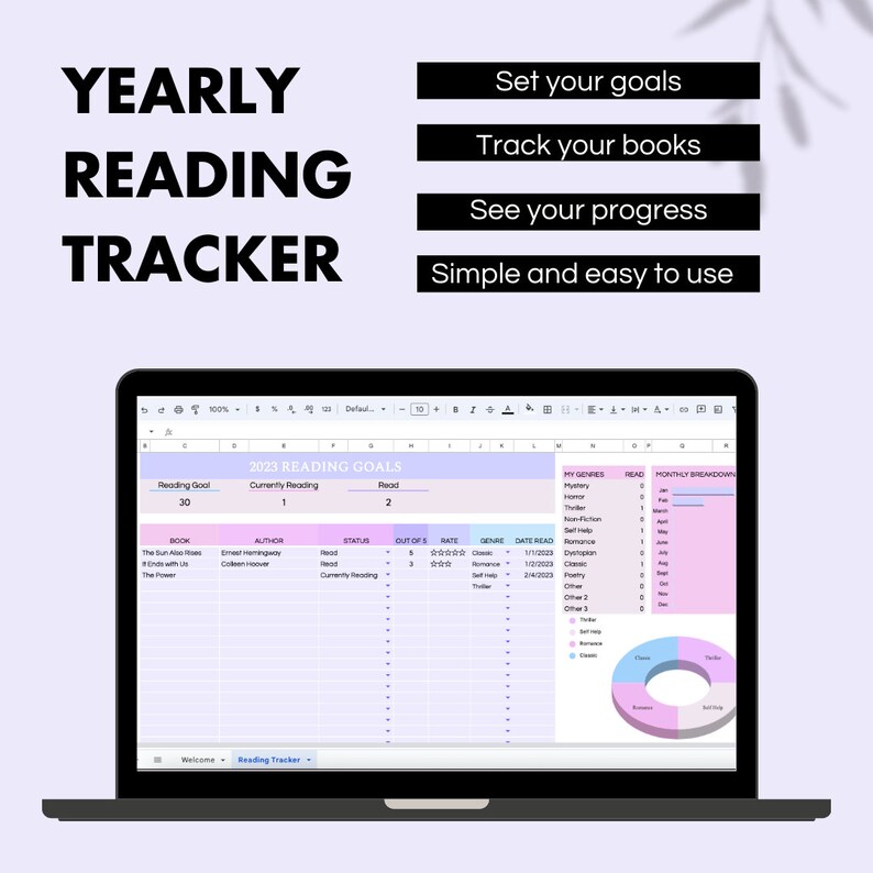 Book Tracker Reading List Digital - Etsy