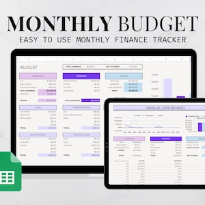 Monthly Budget Tracker Planner Expense Tracker - Etsy