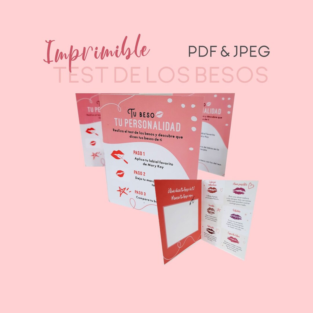 Printable Kissing Test - Etsy
