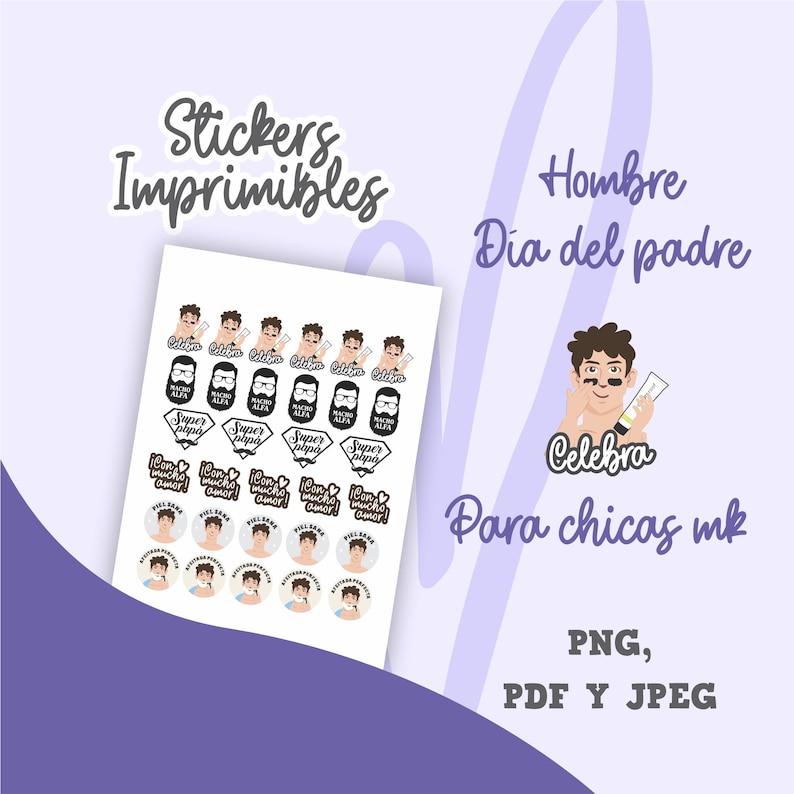 Stickers imprimibles día del padre mary kay - Etsy México