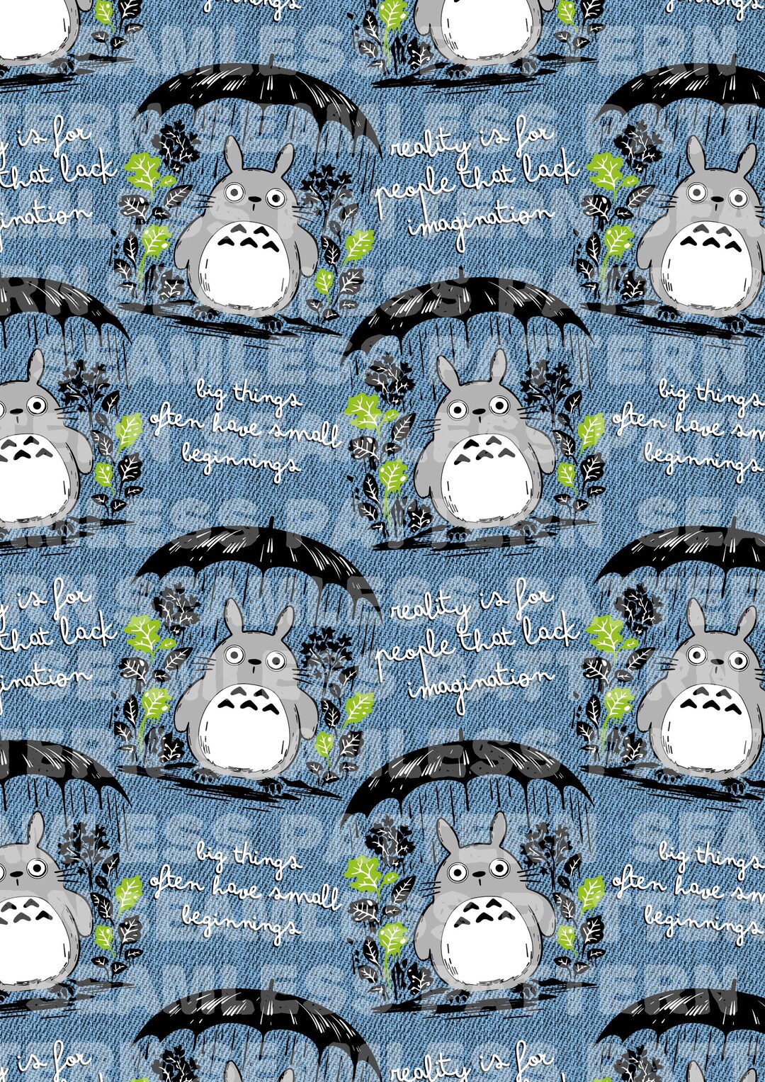 Seamless Pattern File Totoro Manga Anime / Seamless Pattern / Fabric ...