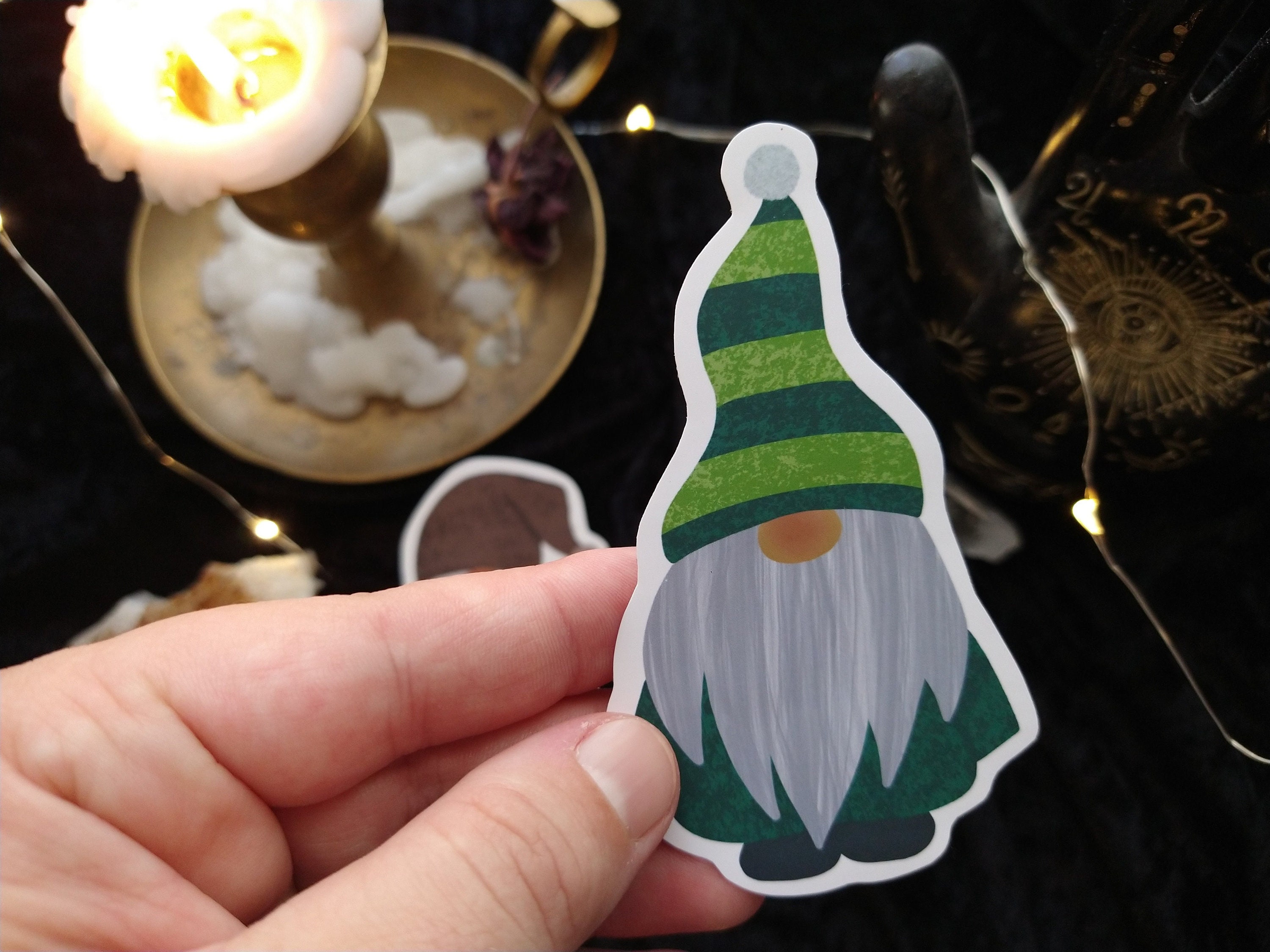 Woodland Gnome Vinyl Stickers, 2 Gnome Stickers, Autumn Gnome Stickers ...
