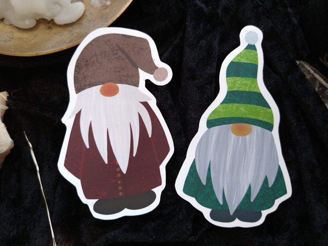 Woodland Gnome Vinyl Stickers, 2 Gnome Stickers, Autumn Gnome Stickers ...