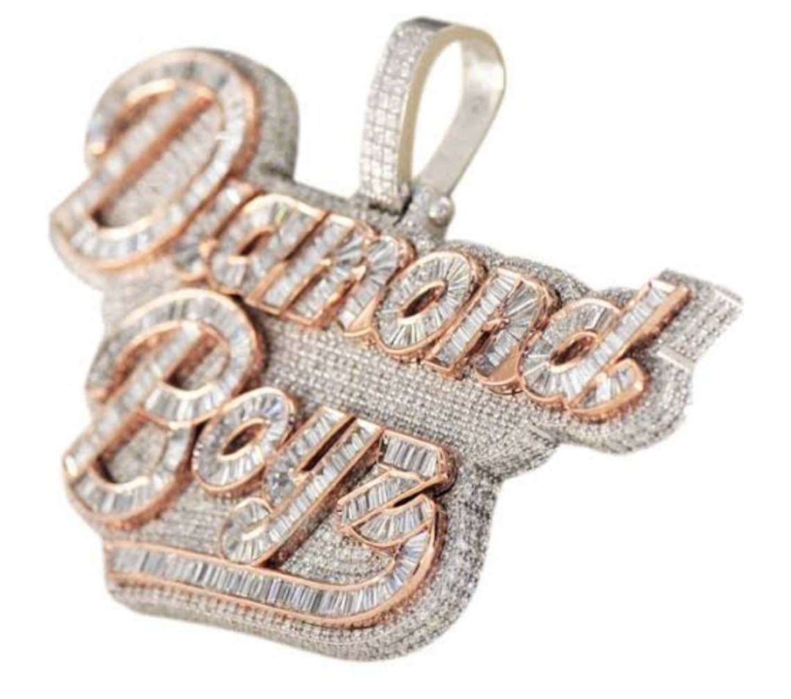 Custome DIAMOND BOYZ Cz Dimond Pendant 925 Sterling Silver - Etsy