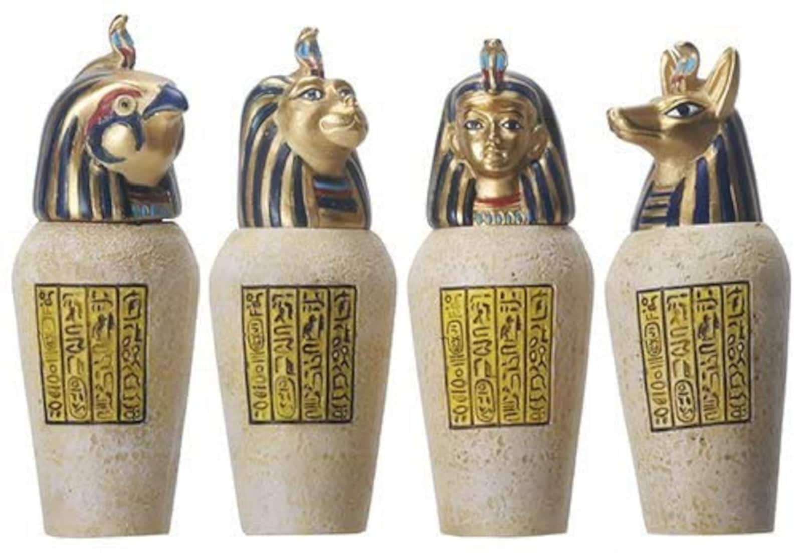 Vintage Egyptian Canopic Jars Set Set of 4 Collection Ancient | Etsy