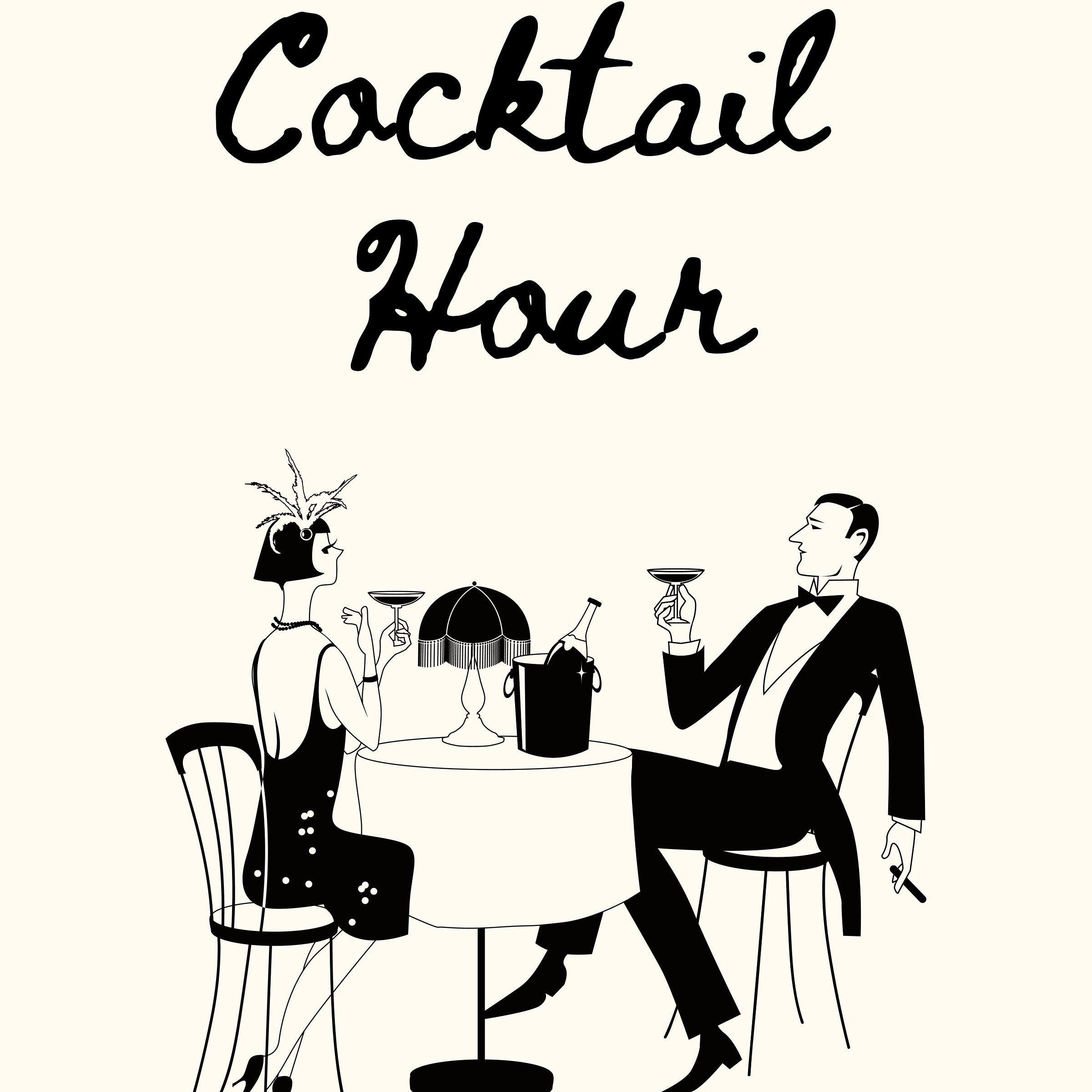 Art Deco Cocktail Hour Vintage Art Print Flapper Girl Wall - Etsy