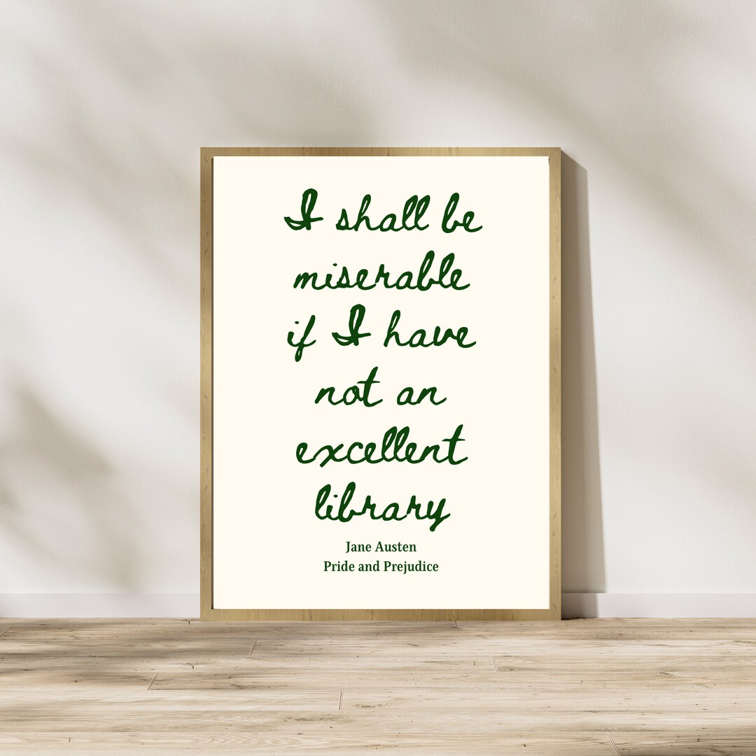 Jane Austen Art Print, Home Library Wall Art - Etsy