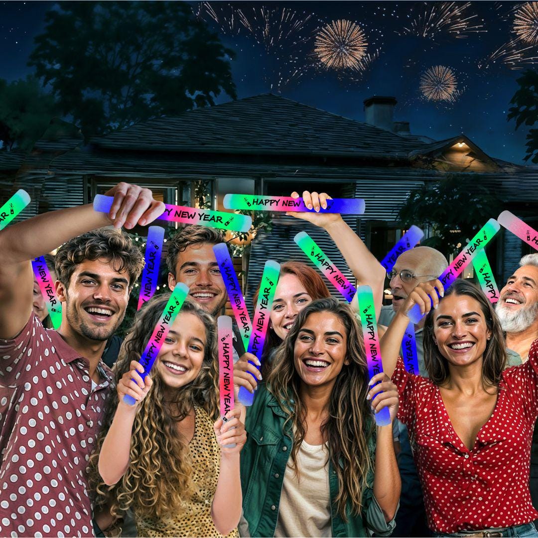 New Years Eve Personalised LED Foam Glow Sticks - Etsy