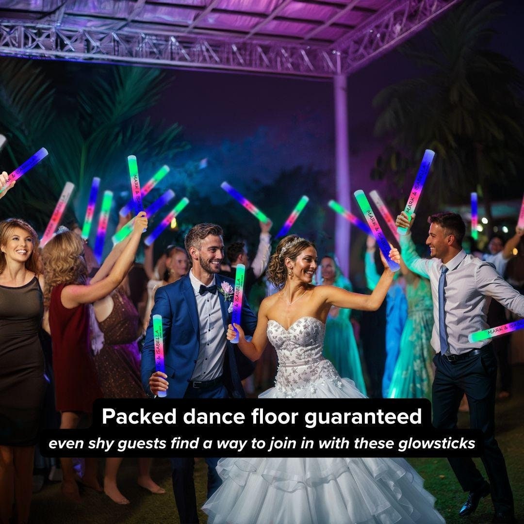 Personalised LED Foam Glow Sticks for Wedding - Etsy Australia