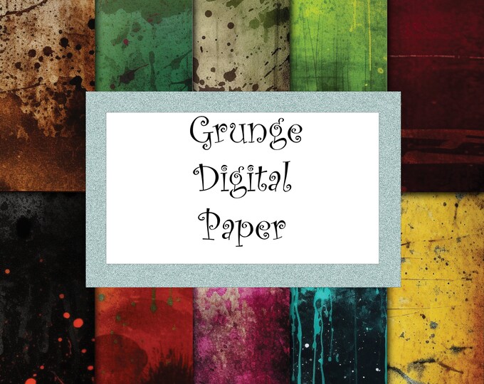 Grunge Digital Paper Pack - Vintage Textures, Distressed Backgrounds ...