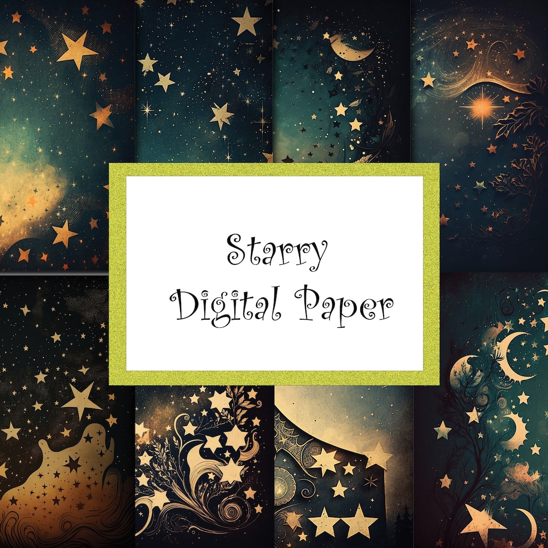 Starry Digital Paper Star Digital Paper Star Background Vintage Paper ...
