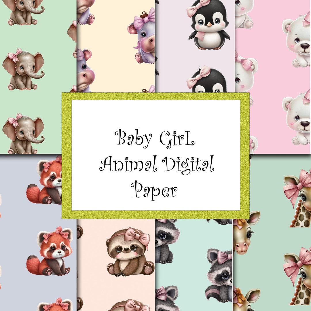Seamless Baby Animal Digital Paper - Cute Nursery Patterns for Baby ...