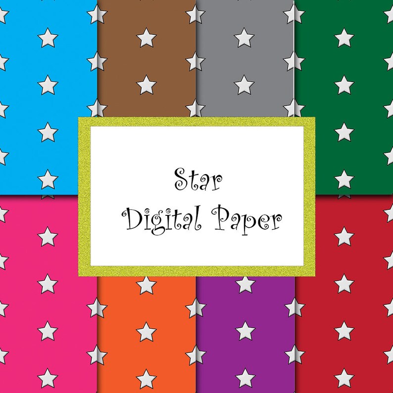 Star Pattern Digital Paper: Scrapbook Backgrounds (JPG, 12x12) (digital ...