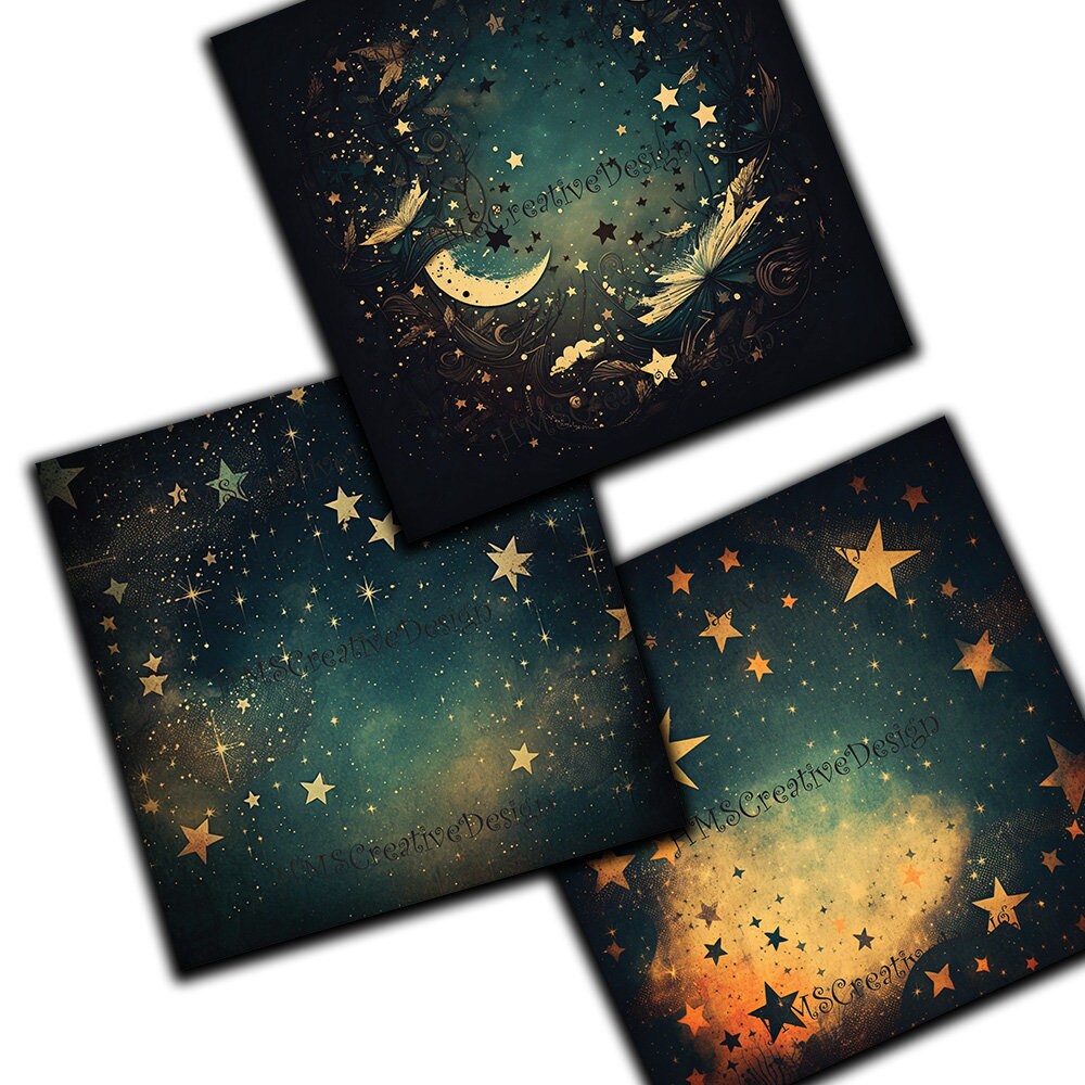 Starry Digital Paper Star Digital Paper Star Background Vintage Paper ...