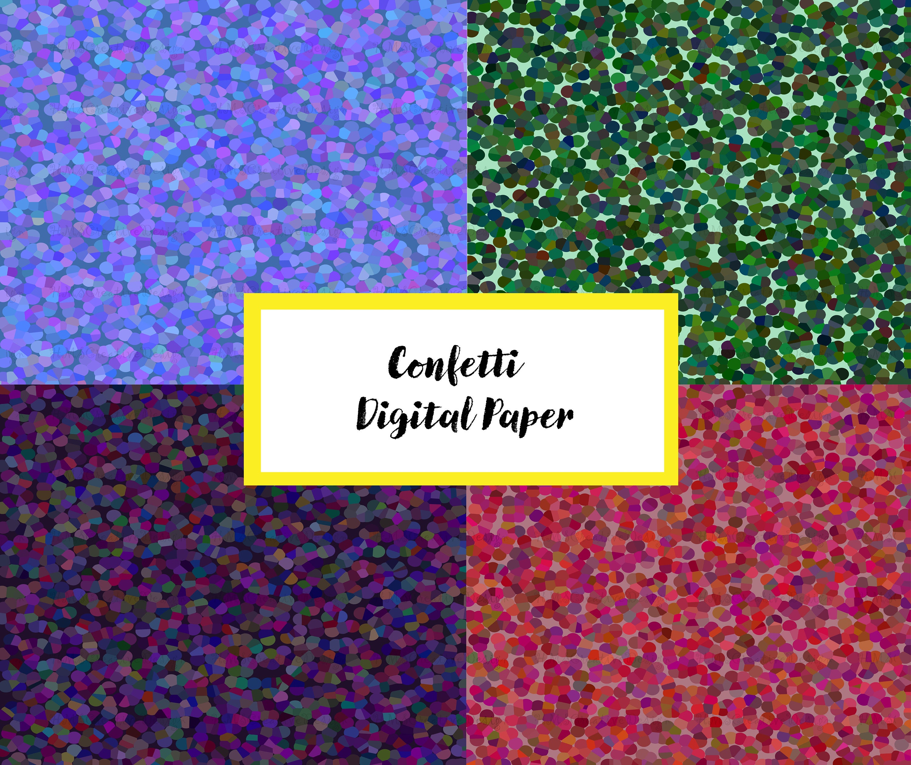 Confetti Digital Paper Instant Download Scrapbook Printable Pattern ...