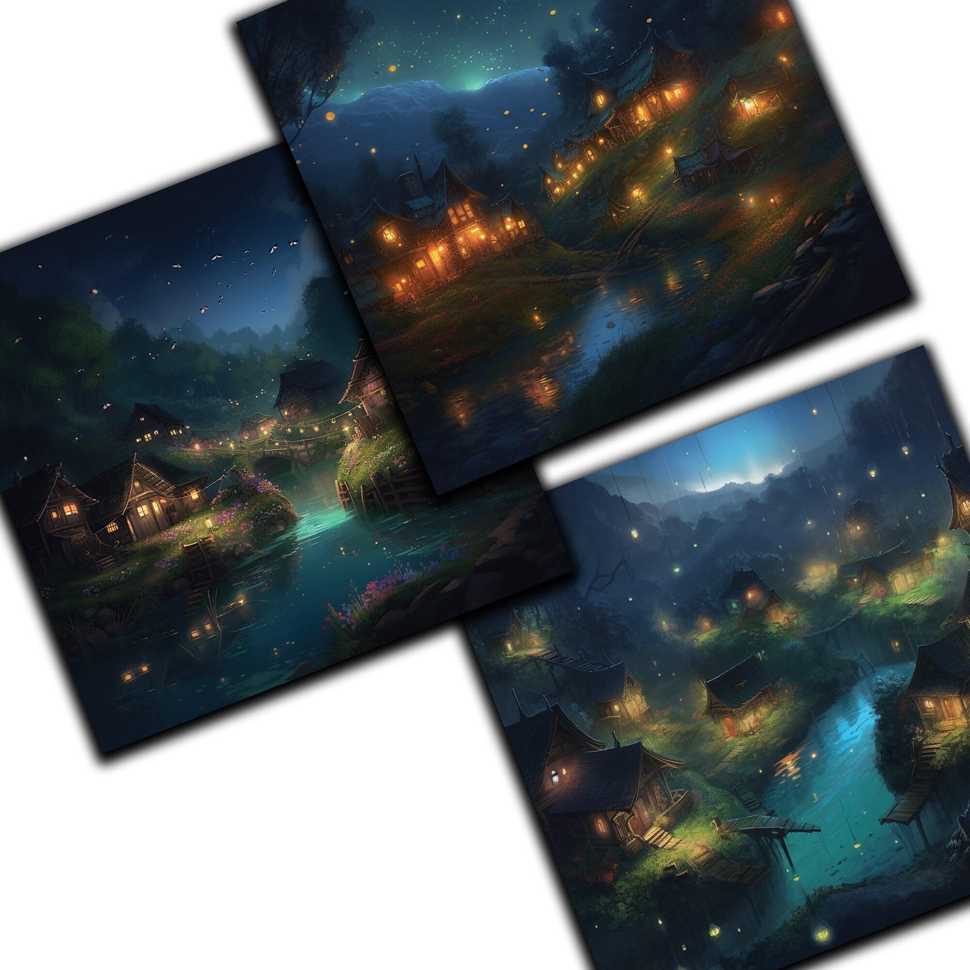 Fantasy Village Digital Paper Fantasy Background Village Background ...