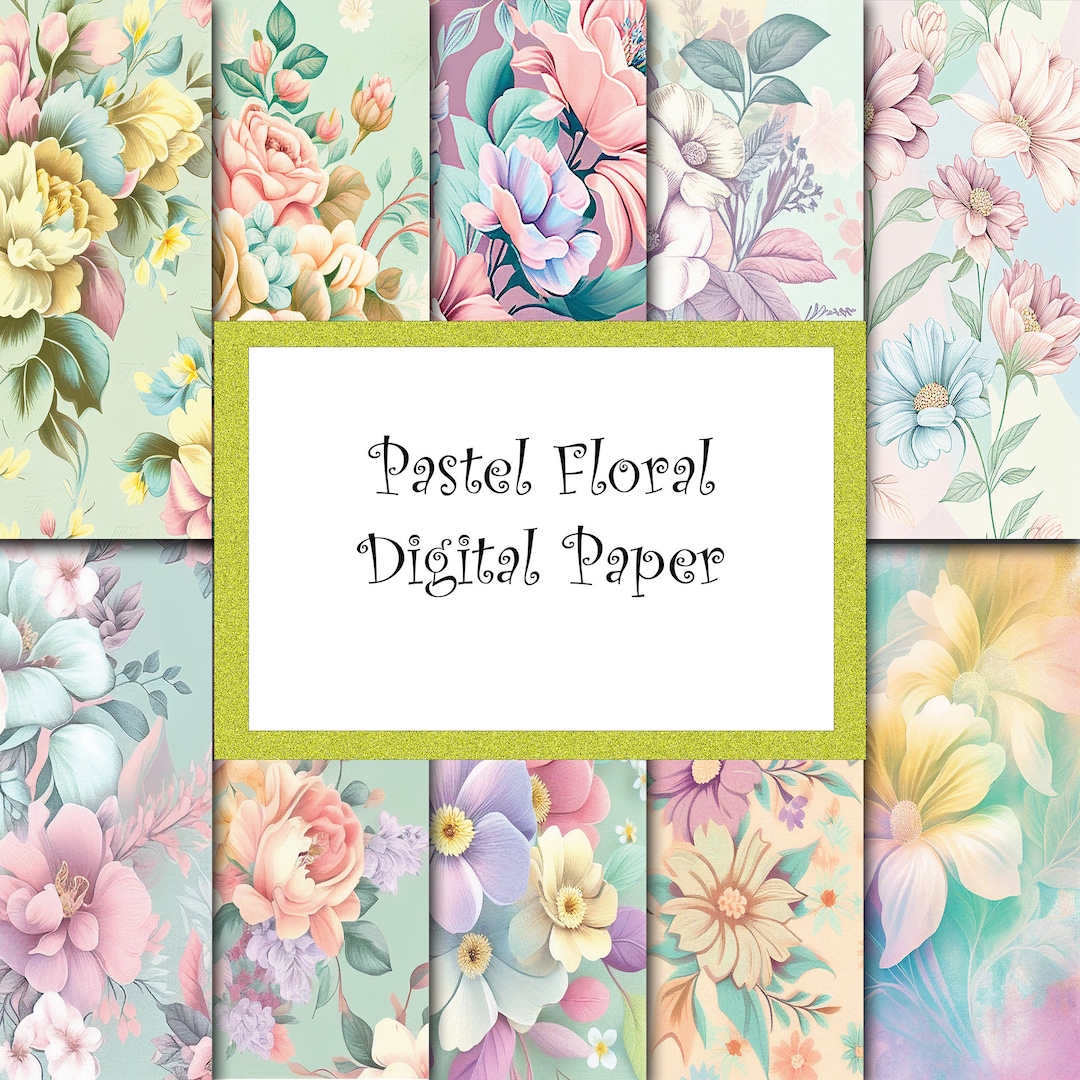 Pastel Floral Digital Paper: Soft Flower Patterns (digital Download) - Etsy