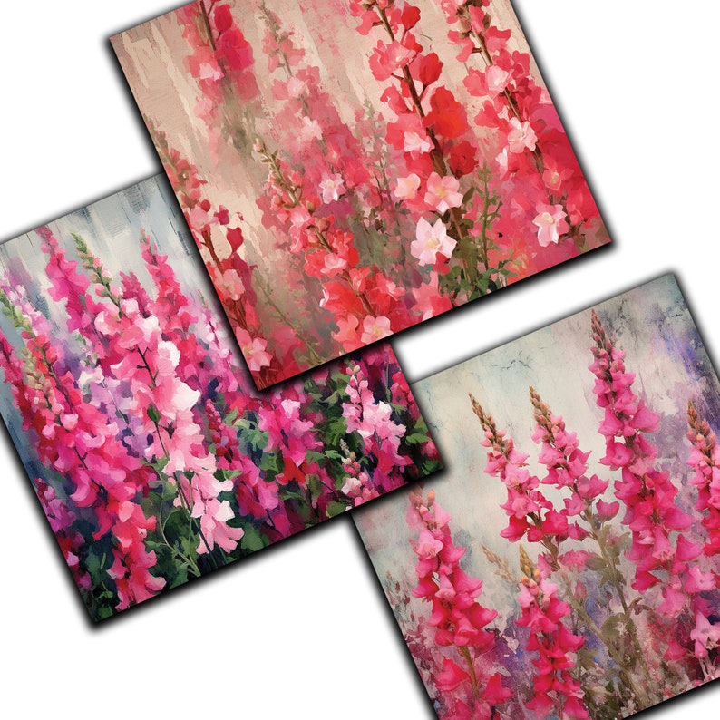 Grunge Snapdragon Digital Paper Pack Vintage Textures, Distressed ...
